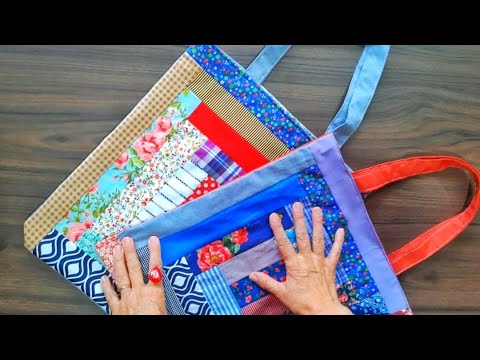 BOLSA ECOBAG MUITO LINDA E ESTILOSA. SUPER FÁCIL!!!! FEITA COM RETALHOS - YouTube