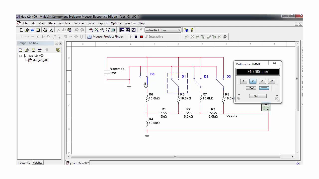 Simulação DAC R2R com Multisim Blue - YouTube
