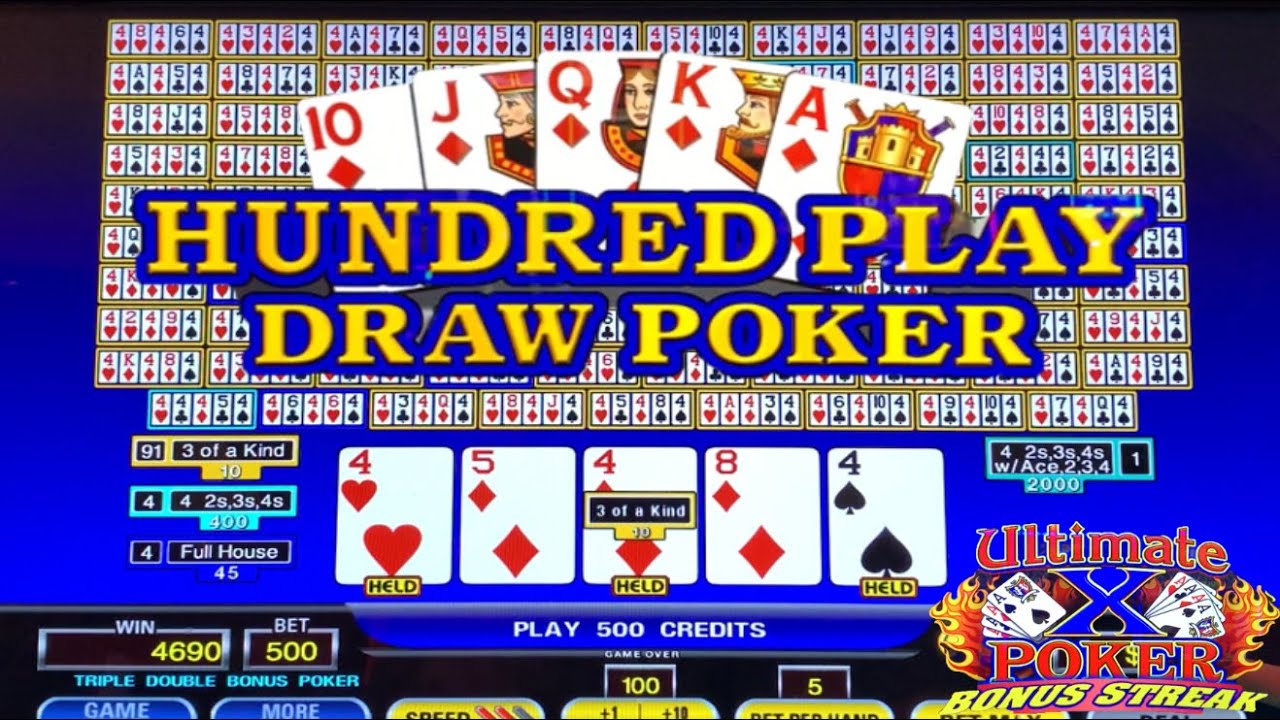VIDEO POKER! High Limit HUNDRED PLAY DRAW POKER + Triple Double Bonus ...