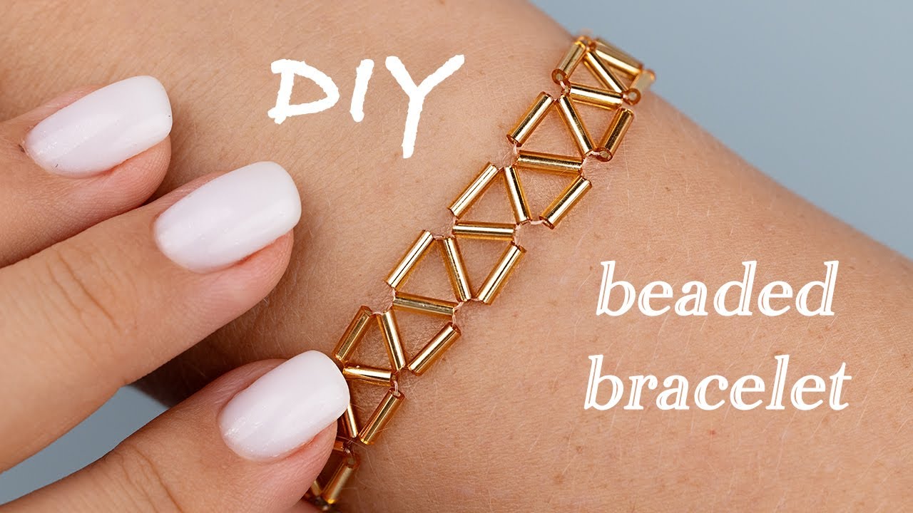 Bugle Bead Bracelet Tutorial | How to Make Triangle Beaded Bracelet ...
