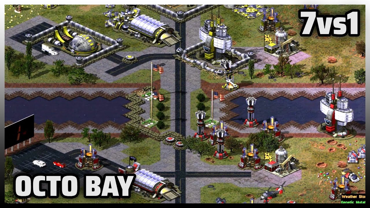 Red Alert 2 | Octo Bay | (7 vs 1 + Superweapons) - YouTube
