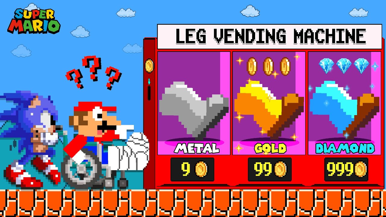 Sonic Chooses a New LEG for Mario from the Leg Vending Machine | Game ...