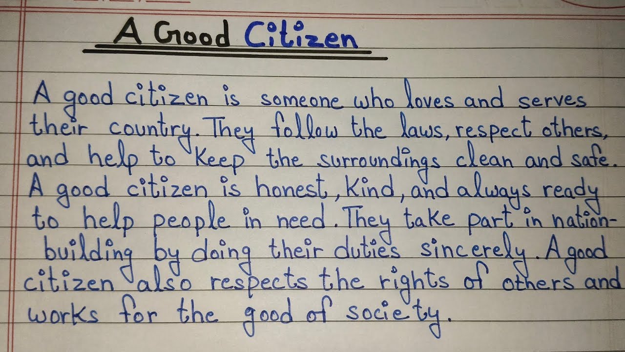 Essay on A Good Citizen in English | A Good Citizen Essay | Essay ...