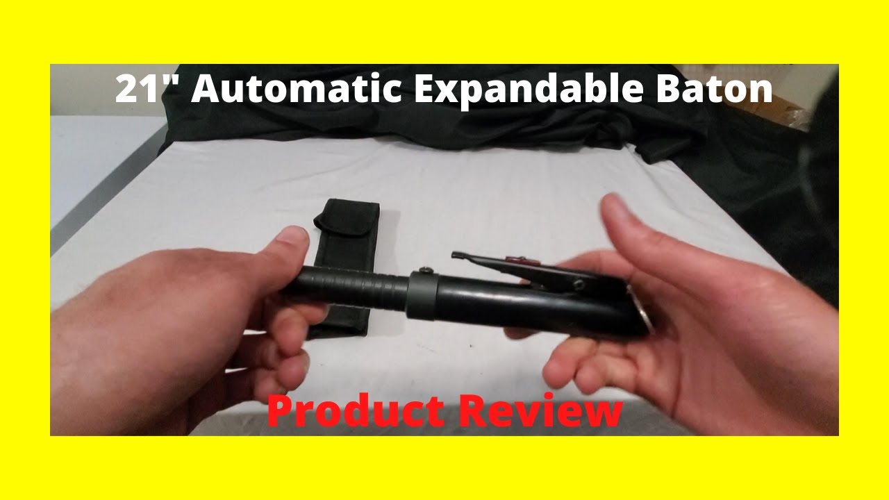 21" Automatic Expandable Steel Baton - Product Review - YouTube