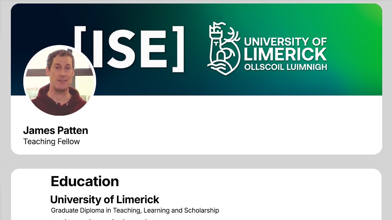 Introducing James Patten | ISE Teaching Fellow - YouTube