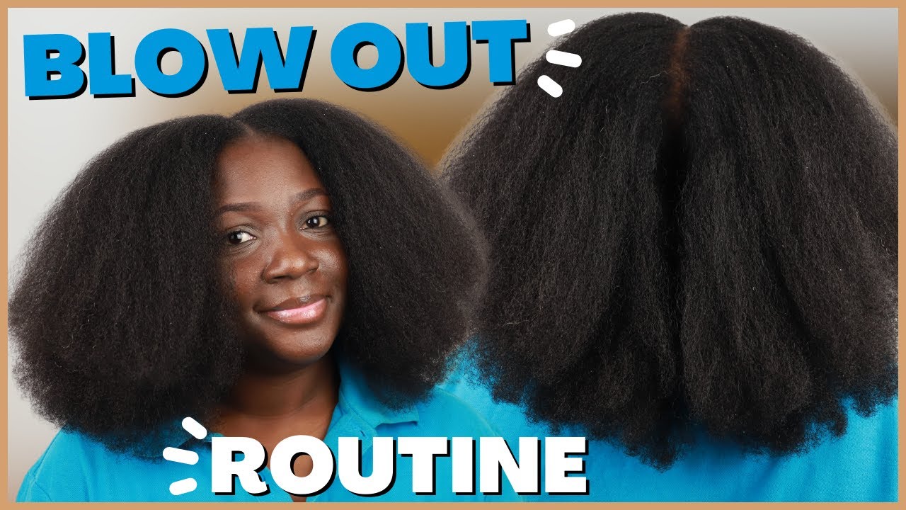 Simple blow out routine on natural hair - YouTube