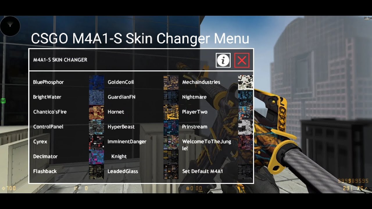 CS1.6 Android CSGO M4A1-S Skin Changer Menu for CSMoE/Xash3d ( CT/LEET Hands ) - YouTube