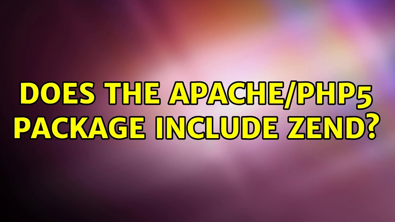 Ubuntu: Does the apache/php5 package include Zend? - YouTube