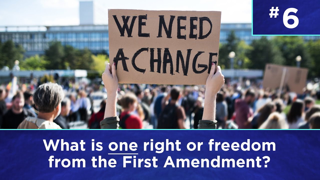 Q6: What is one right or freedom from the First Amendment? - YouTube