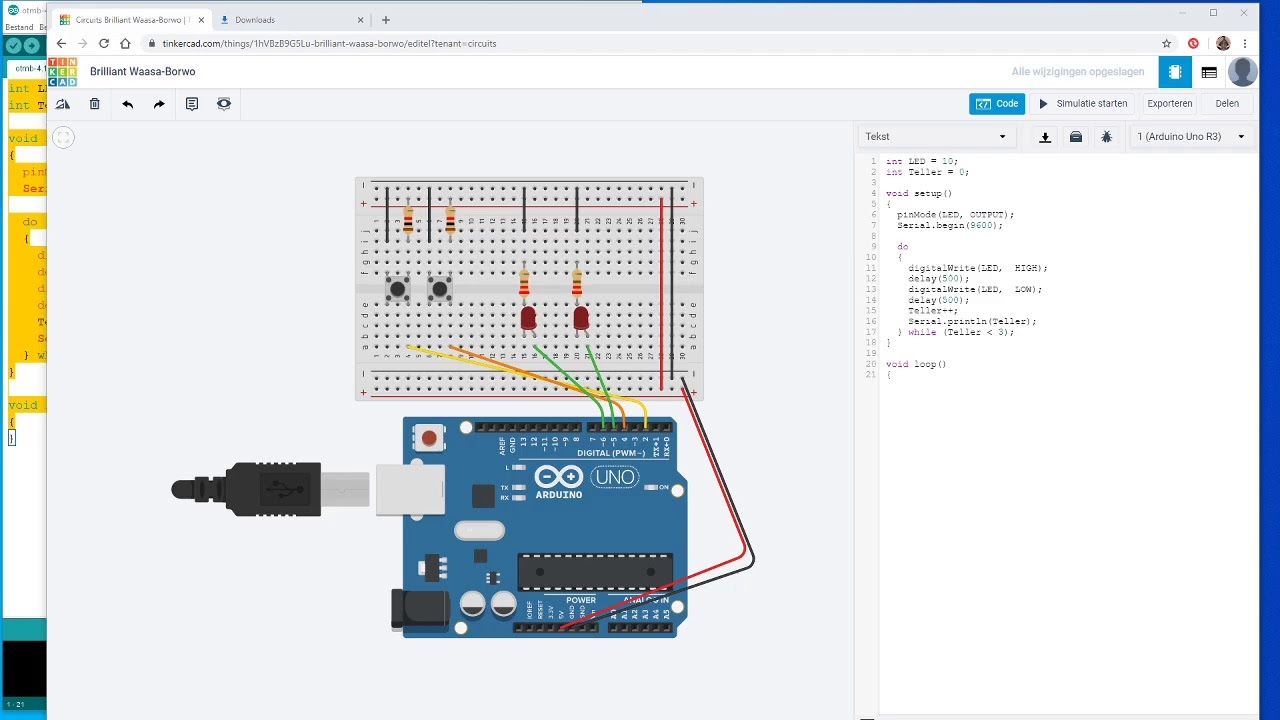 2B Arduino programeren week 6 vervolg - YouTube