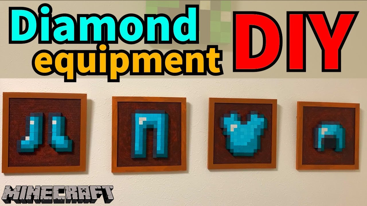 Minecraft DIY / Make diamond equipment with 408 wooden blocks - YouTube