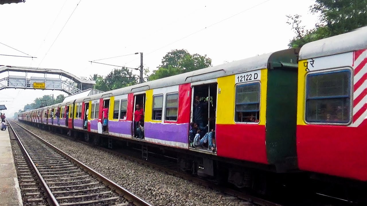 EMU Local Train at Morning with lot of beautification of color ...
