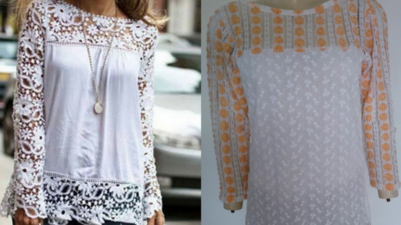 Latest designer top for girls with net fabric| how to make net fabric ...