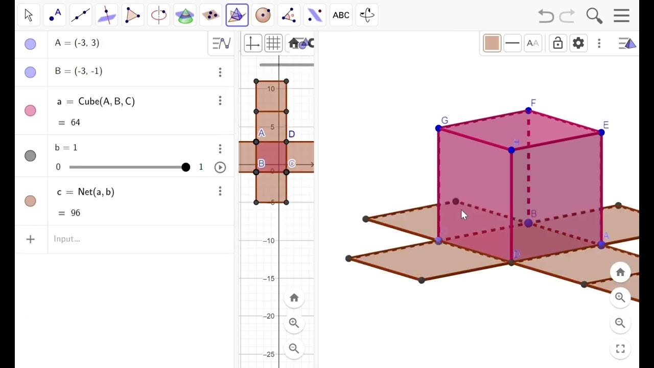 Cara membuat media pembelajaran bangun ruang yaitu kubus menggunakan geogebra. - YouTube