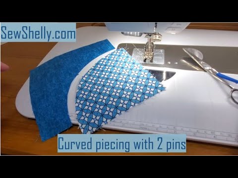 Curved Piecing a Drunkards Path block with 2 pins. - YouTube