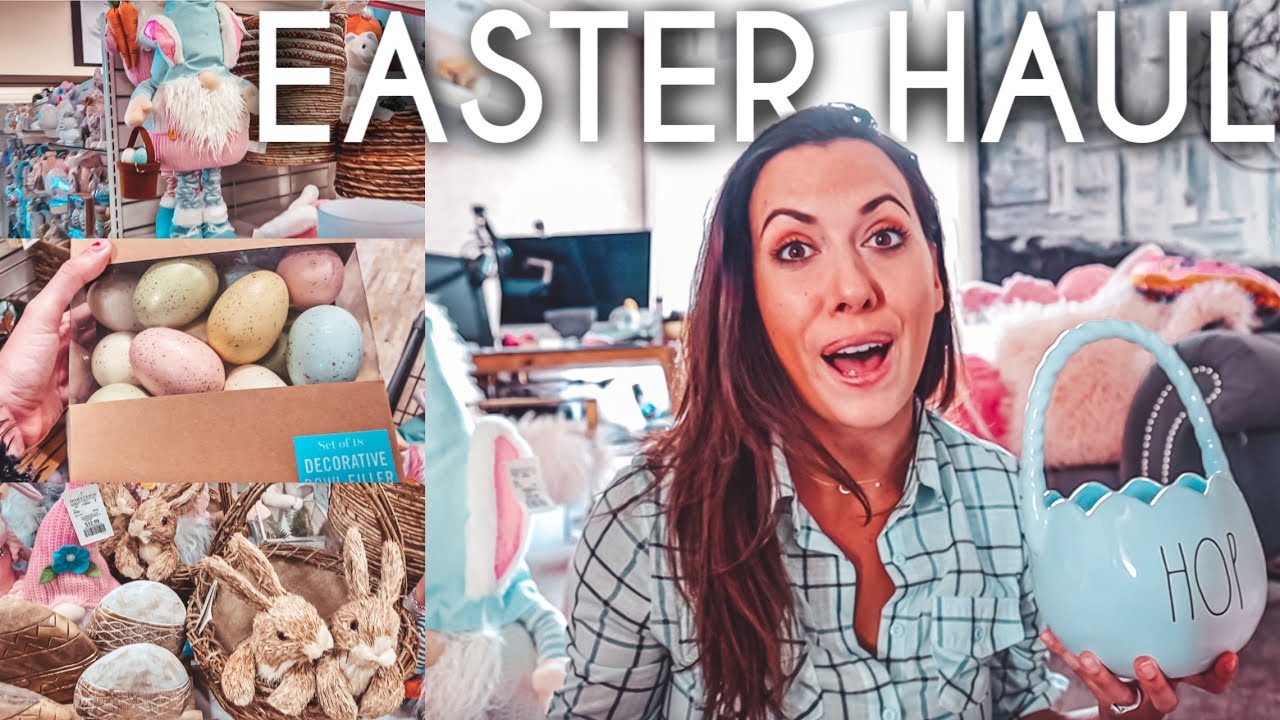 BIGGEST HAUL EVER !! HomeGoods & Marshalls Easter Decor - YouTube