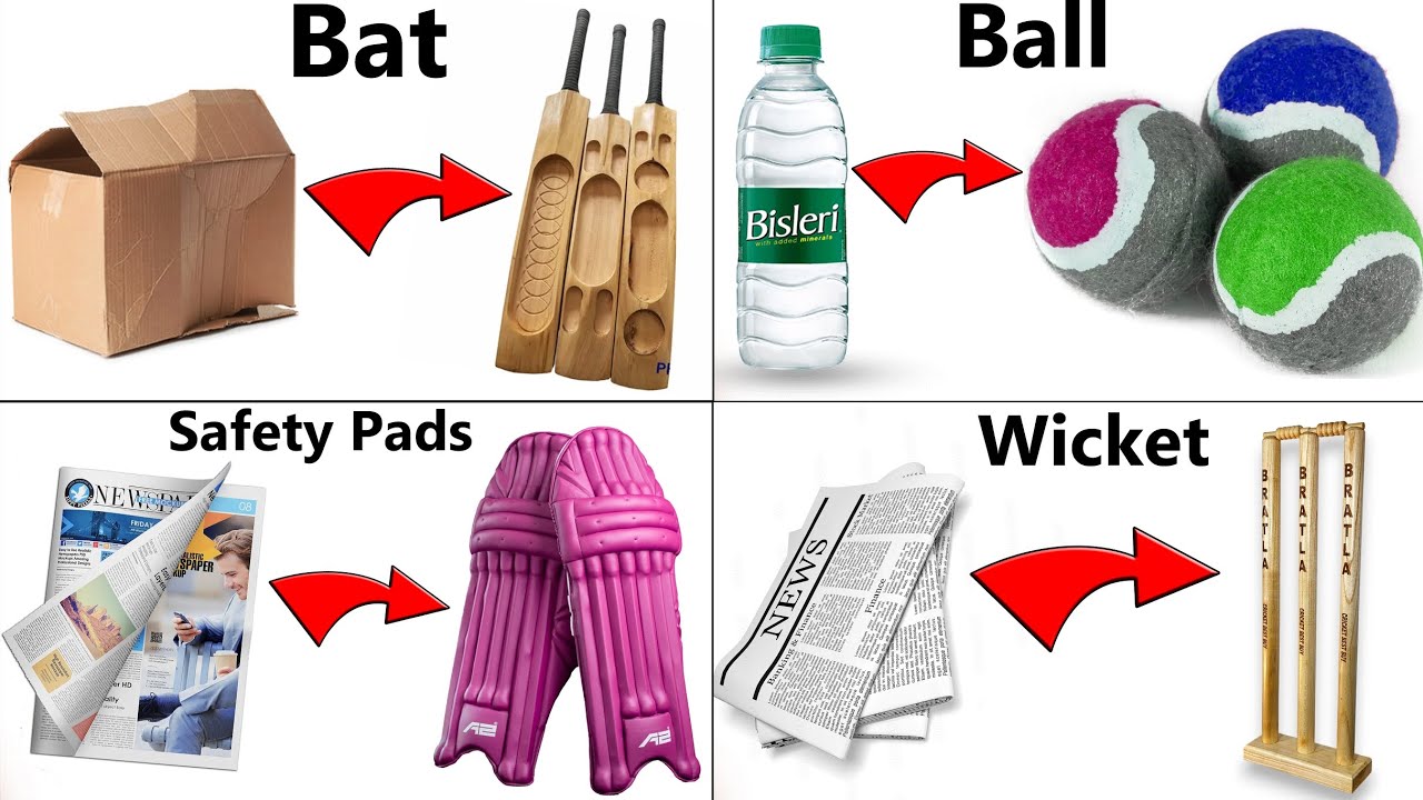 100% Working | 4 Easy Homemade Cricket Kits | how to make cricket bat ...