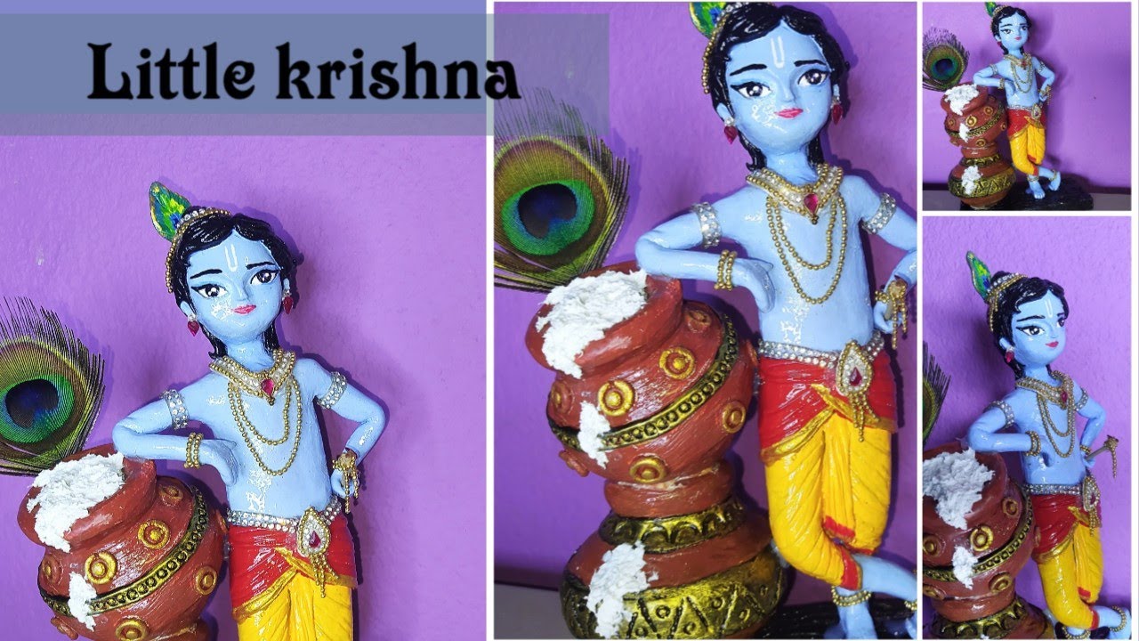 Diy Little krishna/ Janmastmi craft/ easy craft idea/ clay craft - YouTube