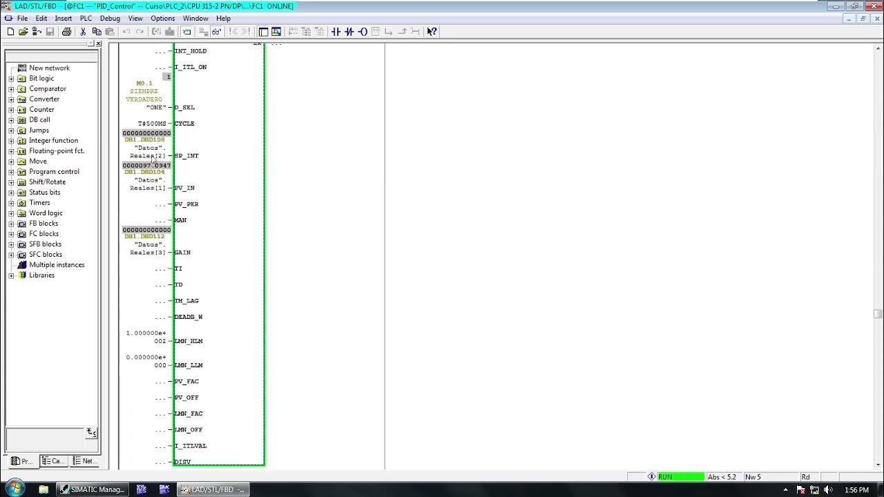Demostracion Control PID Continuo FB41 en Step 7 - YouTube