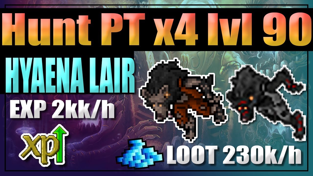 [TIBIA] HUNT WEREHYAENA PT x4 LVL 90+ (Melhor rotação) 2kk xp/hora ...