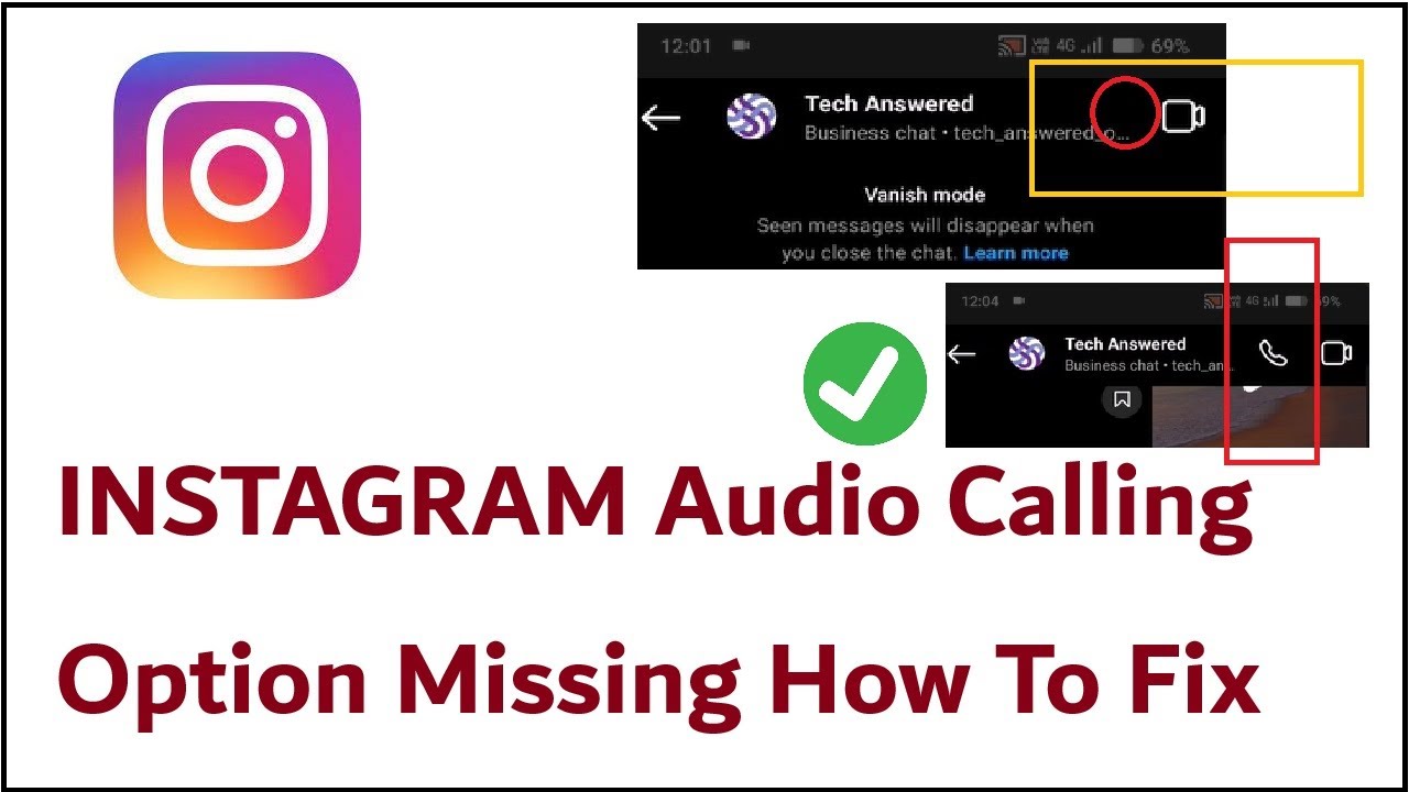 INSTAGRAM Audio Calling Option Missing How To Fix - YouTube