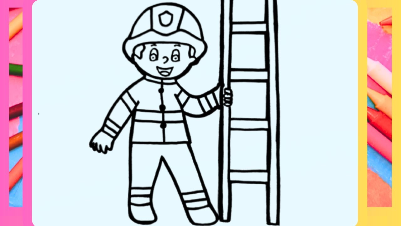Dibuja Y Colorea Un Bombero Fácil | Draw And Color A Firefighter Easy ...