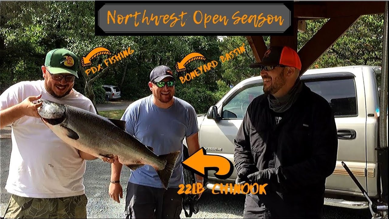 Catching Chinook Salmon from Shore | 22 lb Oregon Coast Chinook on a ...
