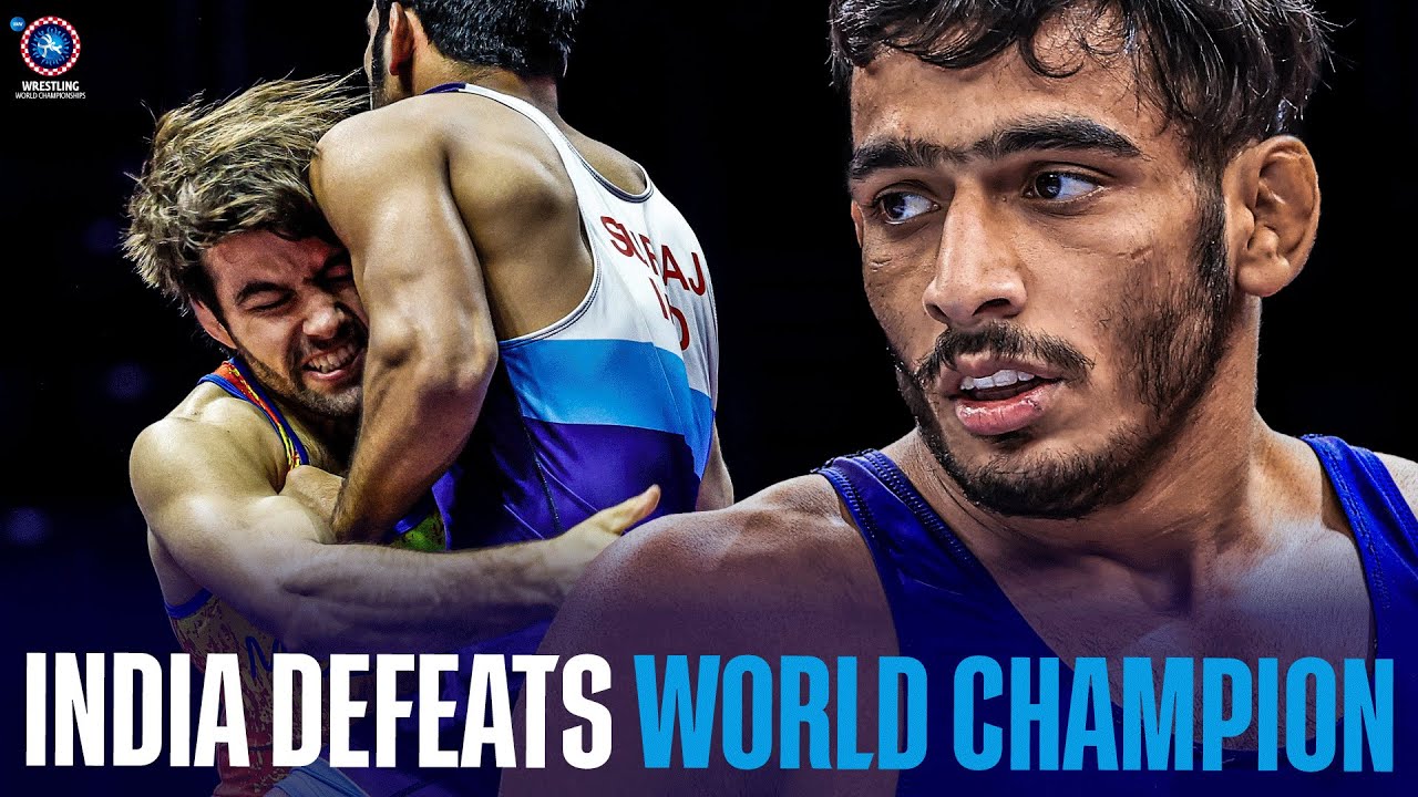 Suraj SURAJ (IND) shocks world champion Victor CIOBANU (MDA) - YouTube