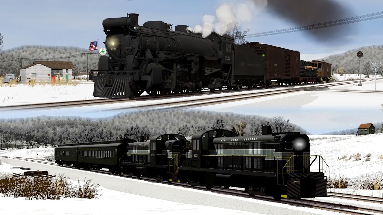 Trainz 2019 - 2 New York Central Trains - YouTube