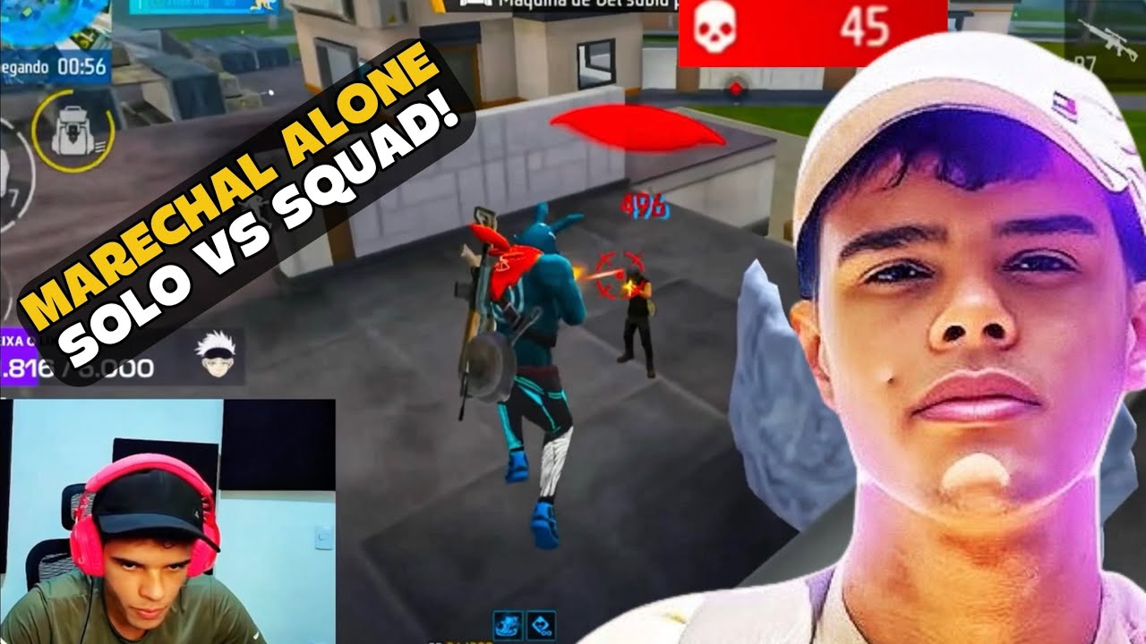 MARECHAL SOLO vs SQUAD COM A SENSIBILIDADE PERFEITA! FREE FIRE ...