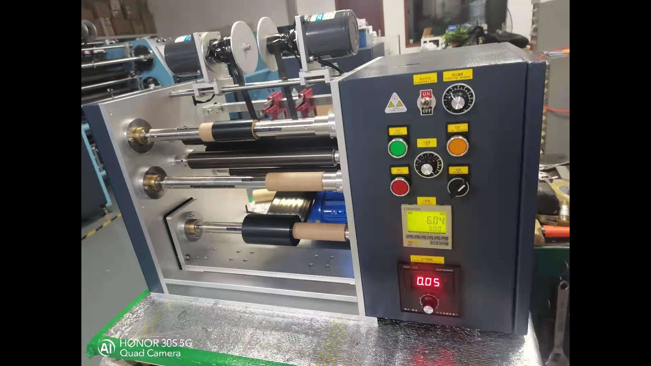 MINI TTR ribbon slitter rewinder testing - YouTube