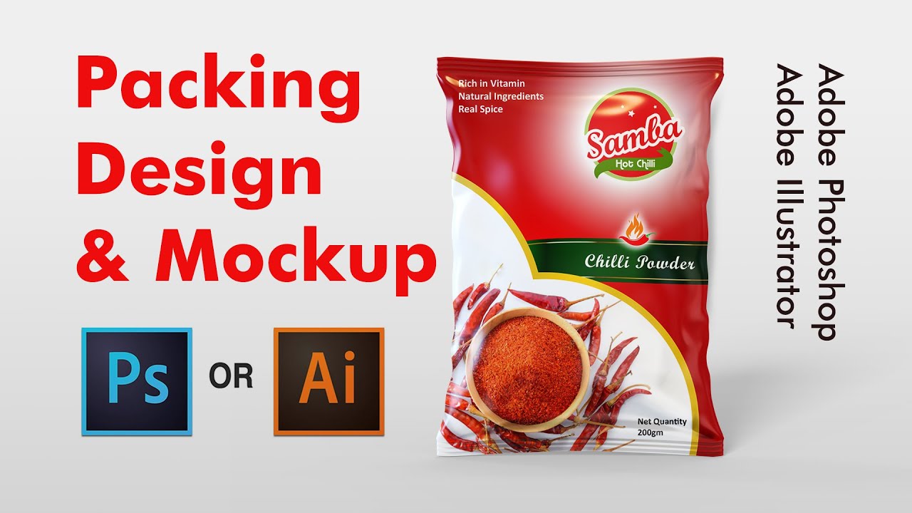 Box Packing Design in Adobe Illustrator & Photoshop mockup - YouTube