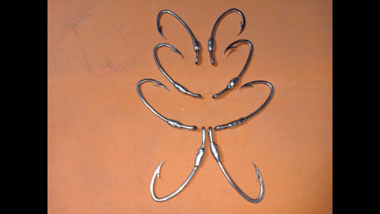 How to fish hook ,hook with hand forged fish hooks! Survival fishing ...