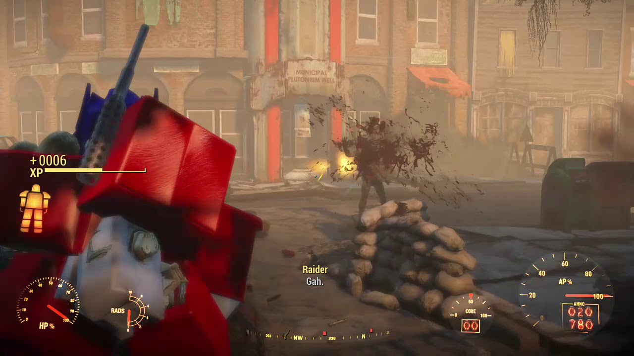 Fallout 4, Optimus Prime Power Armor Gameplay - YouTube