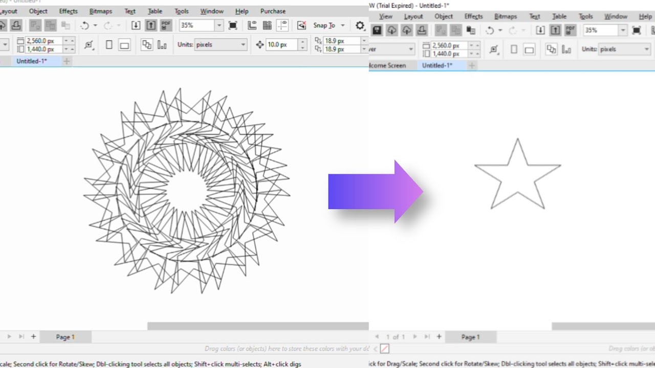Beautiful designs on corel draw/// easy drawing on Corel draw... - YouTube