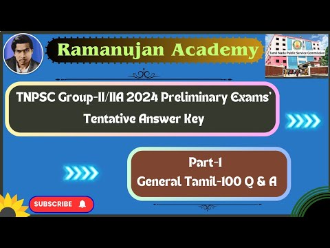 TNPSC Group-2/2A Preliminary Exam 2024 Tentative Answer Key | General ...