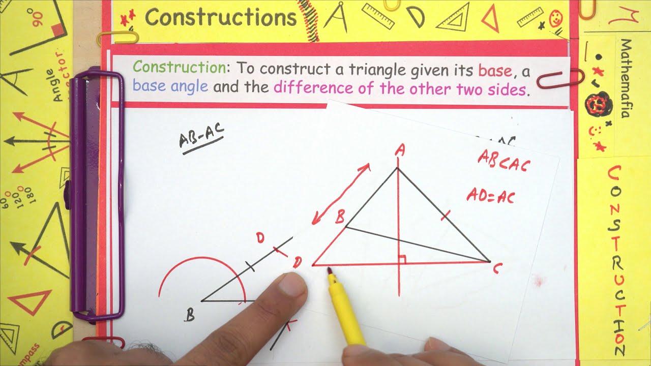 Class 9 | Chapter 11 | Constructions 11.5 Triangle given base, angle ...