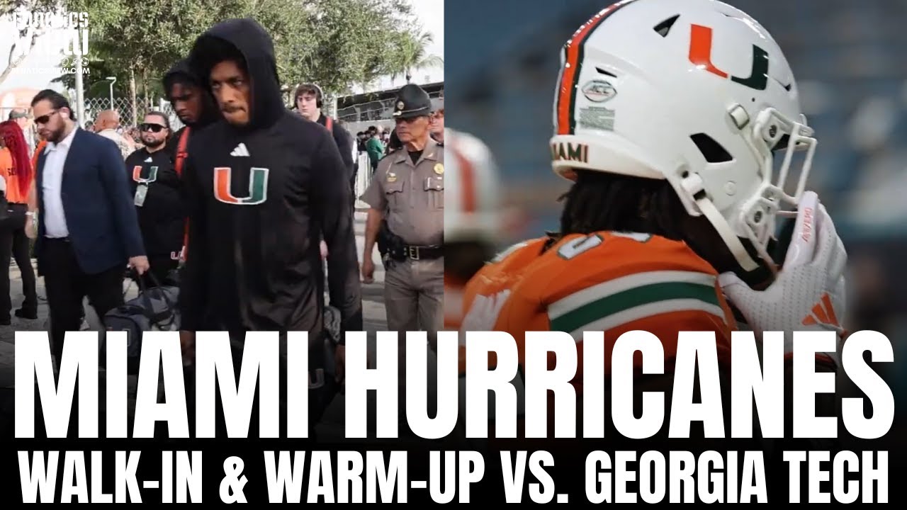 Miami Hurricanes Stadium Walk-In & Warm-Up Workouts vs. Georgia Tech ...