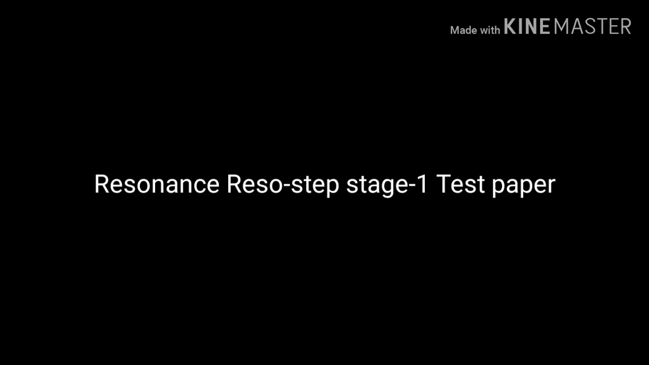 Resonance reso-step stage 1 test paper for class 11 student - YouTube