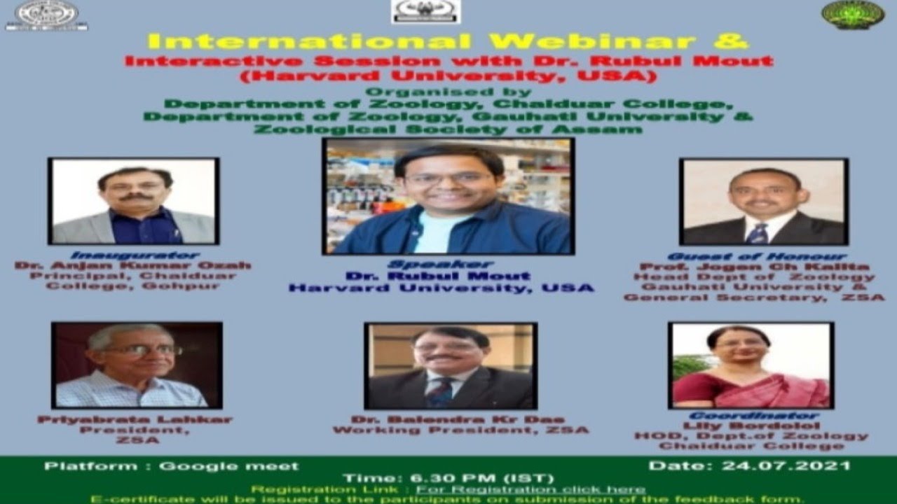 International Webinar & Interactive Session with Dr. Rubul Mout ...