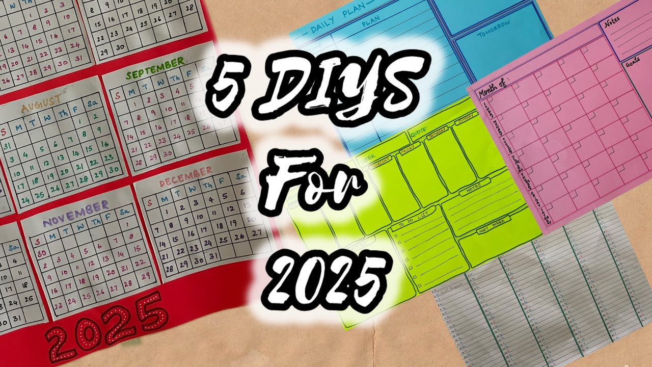 5 Simple DIY Planners for 2025 | Calendar, Daily, Weekly, Monthly ...