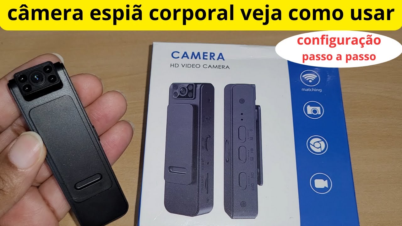 como usar câmera corporal espiã hd configuração passo a passo - YouTube