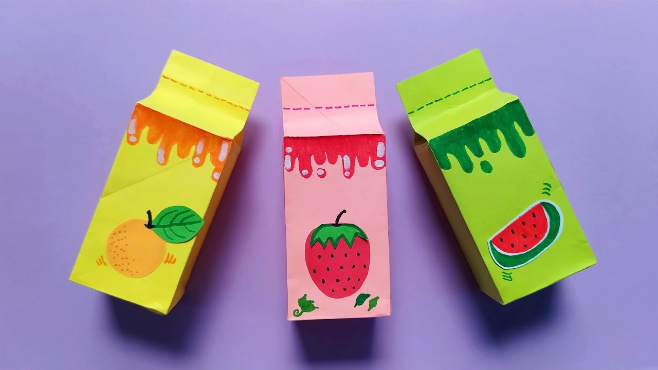 cara membuat kotak susu dari kertas origami | kotak origami | origami ...