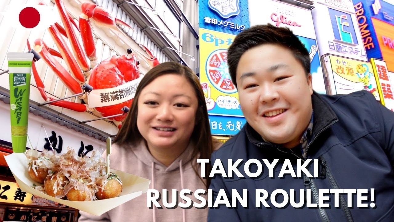 Japanese Street Food in Dotonbori, Osaka (Takoyaki Russian Roulette ...