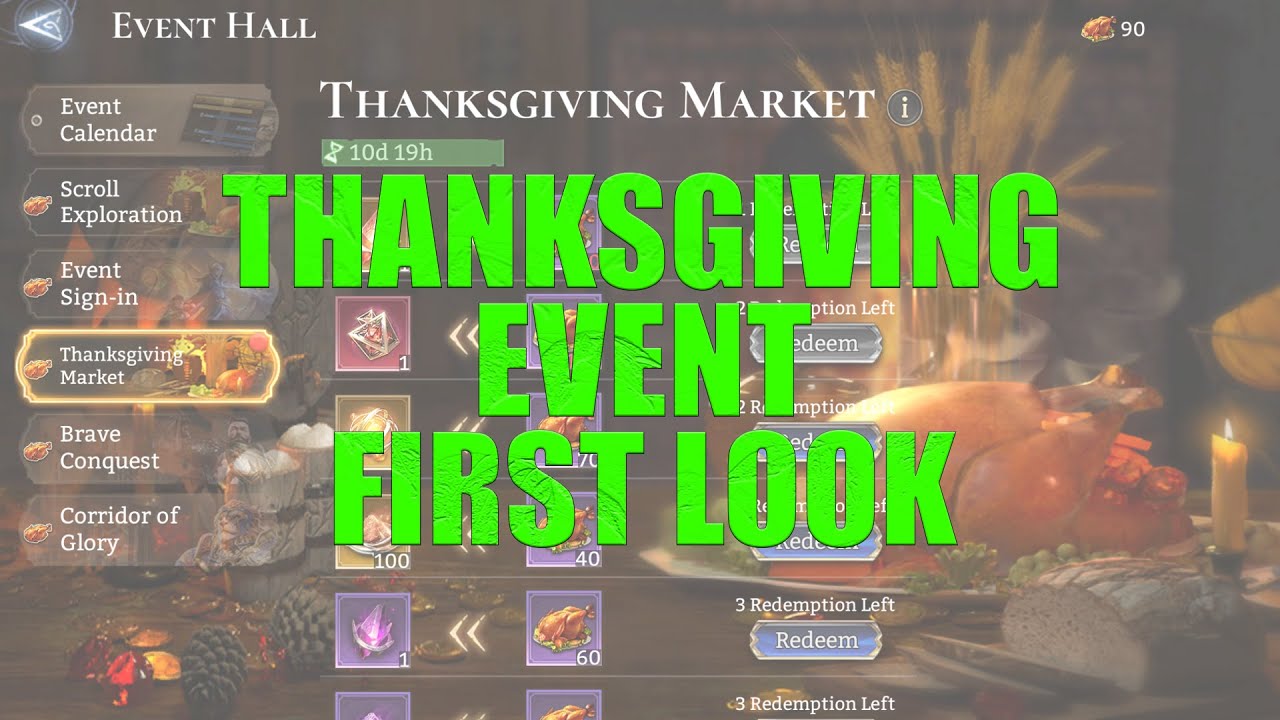 THANKSGIVING EVENT FIRST LOOK | WHAT TO REDEEM [Watcher Of Realm] - YouTube