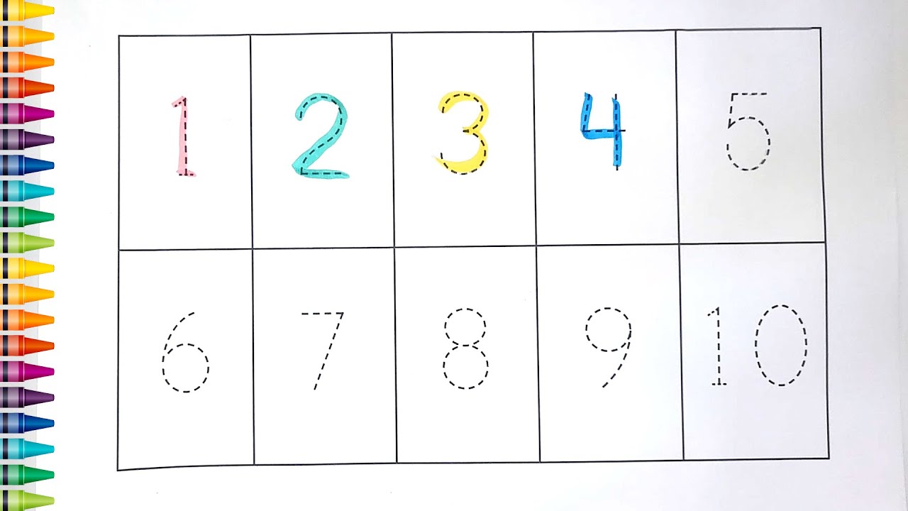 Learn to write numbers | Tracing Numbers with different colors | Learn ...