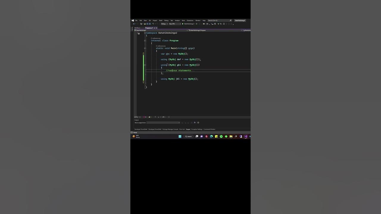 Using Statements in DotNet (modern way vs old way) - YouTube