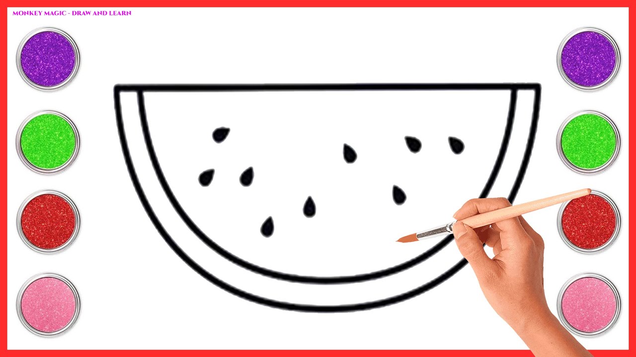 How to draw watermelon Step by step (very easy) - YouTube