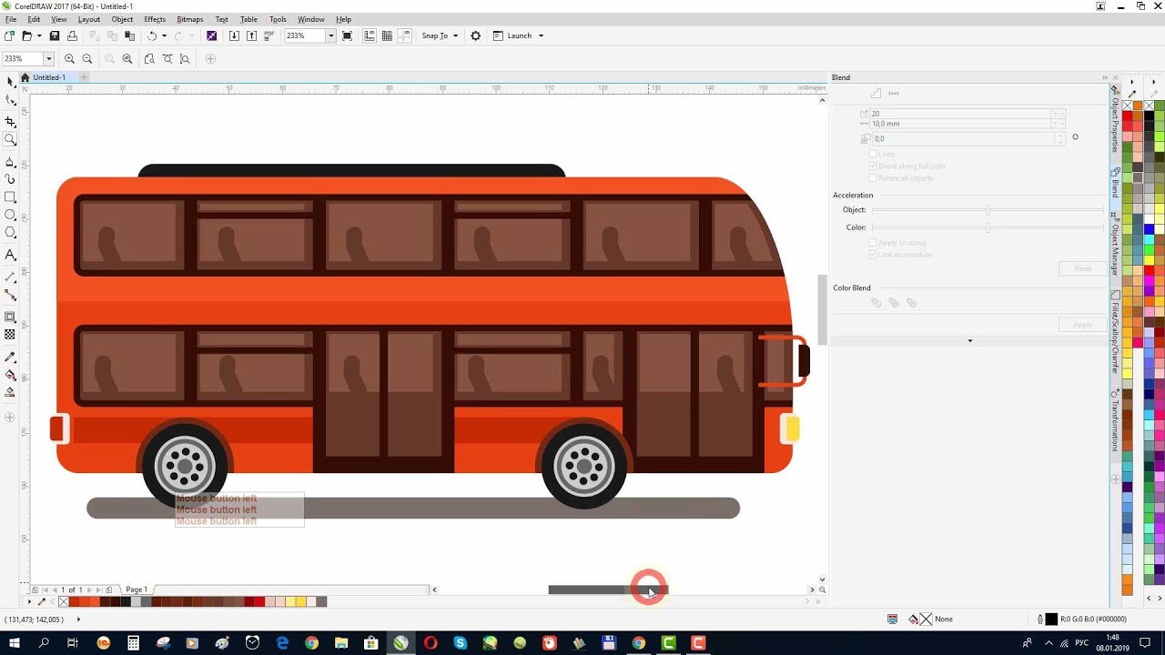CorelDraw Tutorial: Draw a Double Decker Bus - YouTube