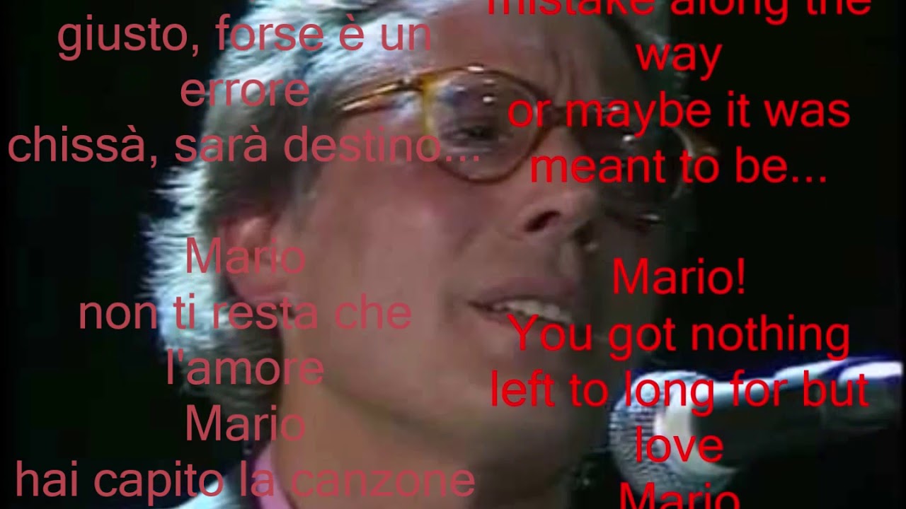 Enzo Jannacci - Mario - Testo originale - lyrics translated to English ...